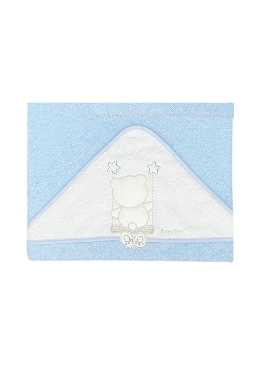 Prosop cu Capison Bleu cu Ursulet in Leagan 100x100 cm D04 Andy&Helen