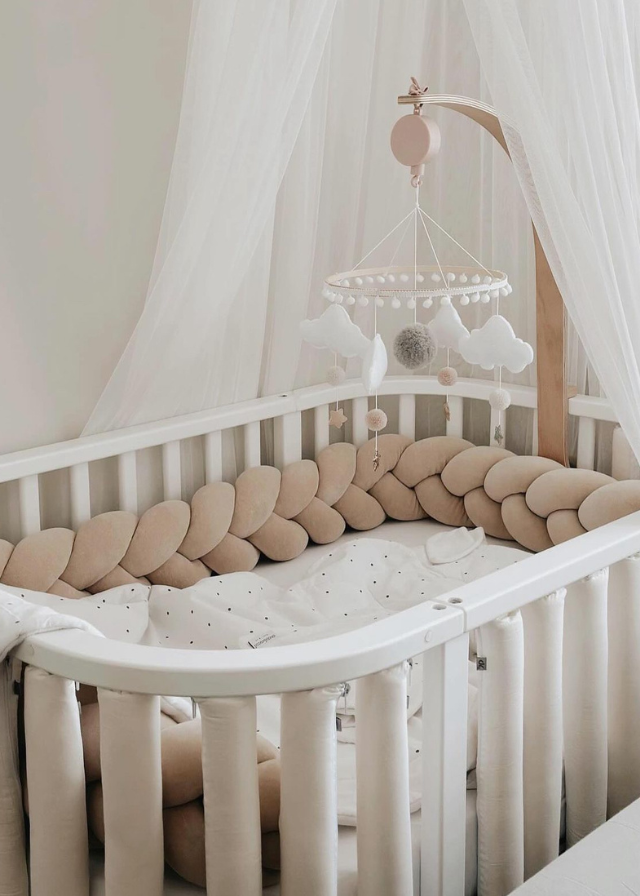 Protectie Impletita Bej pentru Patut 280 – 300 cm Dada&Rocco