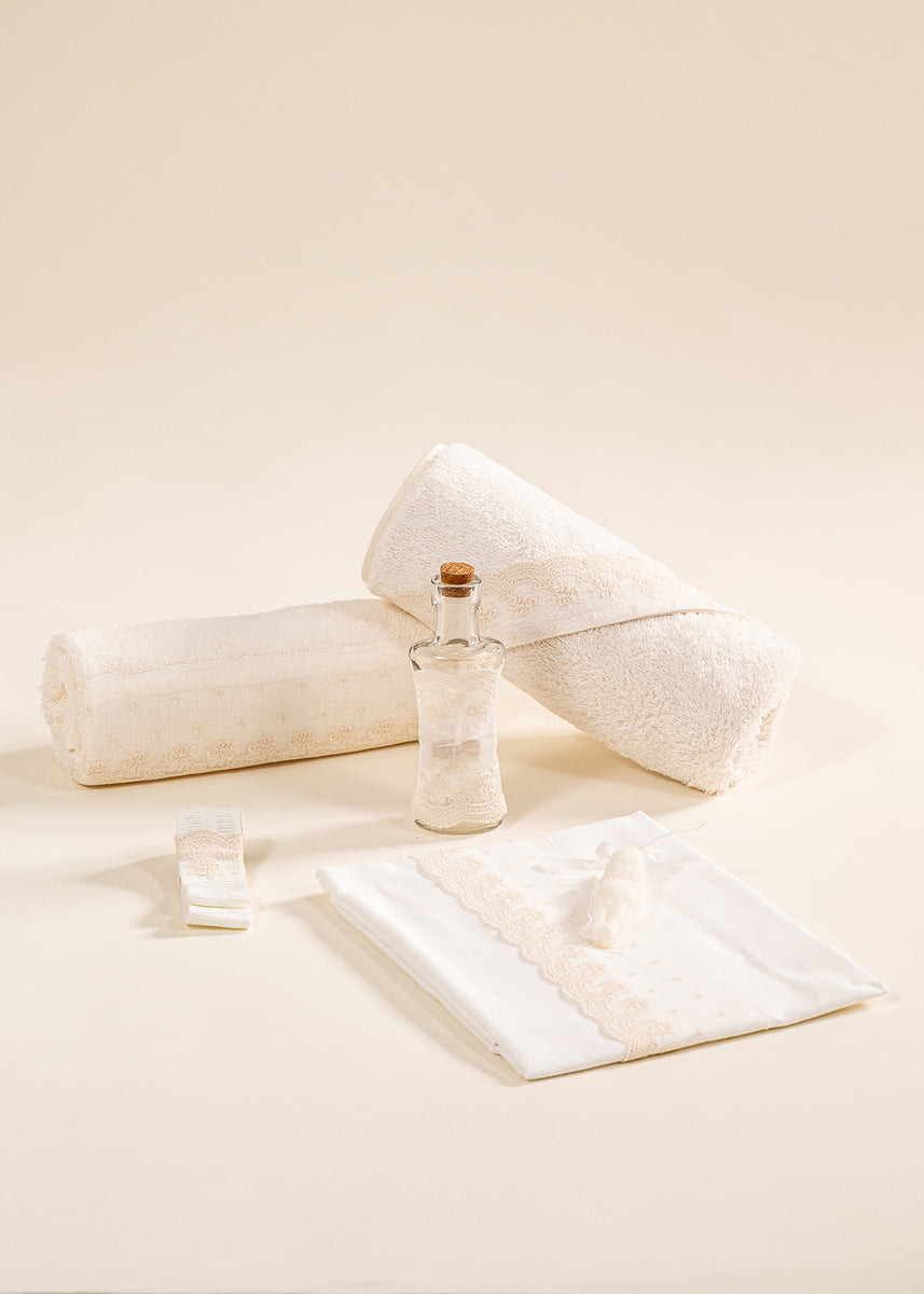 Trusou Mira Dantela Cu Trandafiri Si Picouri Cappuccino AnneBebe